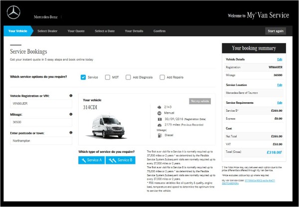 Mercedes-Benz introduces convenient online van service booking portal